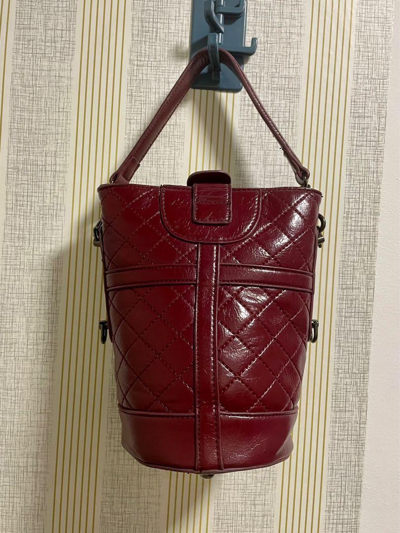 Maroon Bucket bag, Women's Fashion, Bags & Wallets, Cross-body Bags on ...