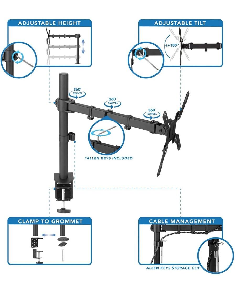 Mount-It! Large Monitor Desk mount, Mobile Phones & Gadgets, Mobile ...