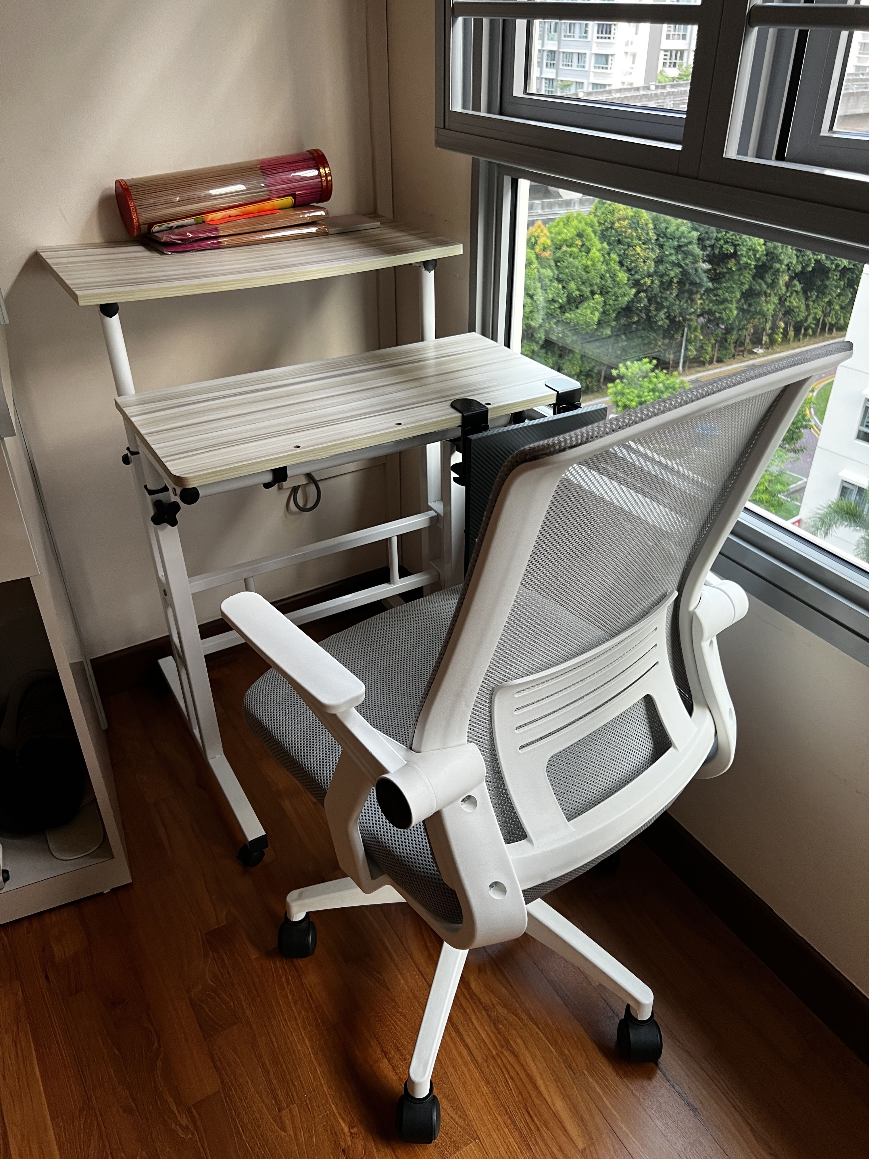 Movable study table + chair, Furniture & Home Living, Furniture, Tables ...