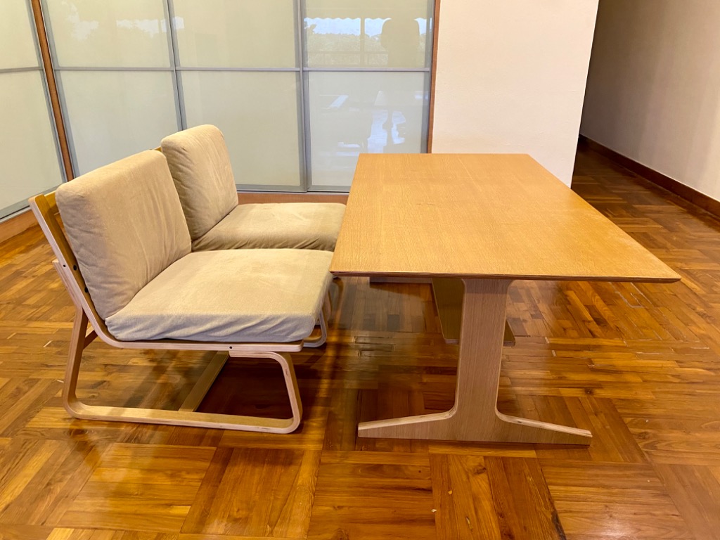 Muji table set with 4 chairs, Furniture & Home Living, Furniture ...