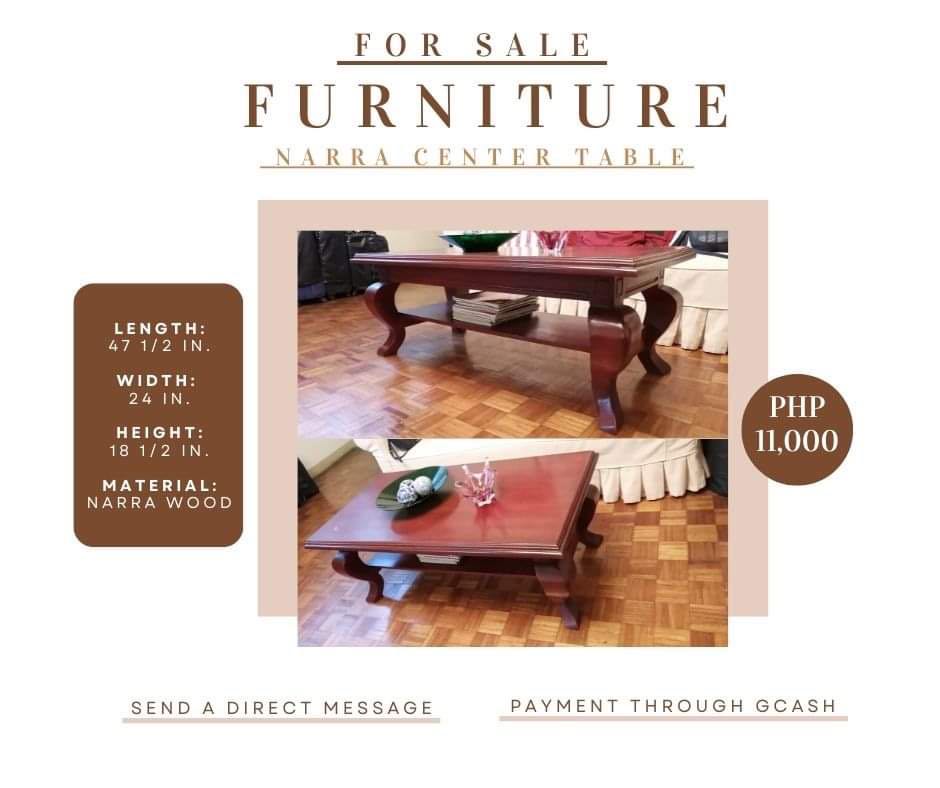 Narra Center Table, Furniture & Home Living, Furniture, Other Home ...