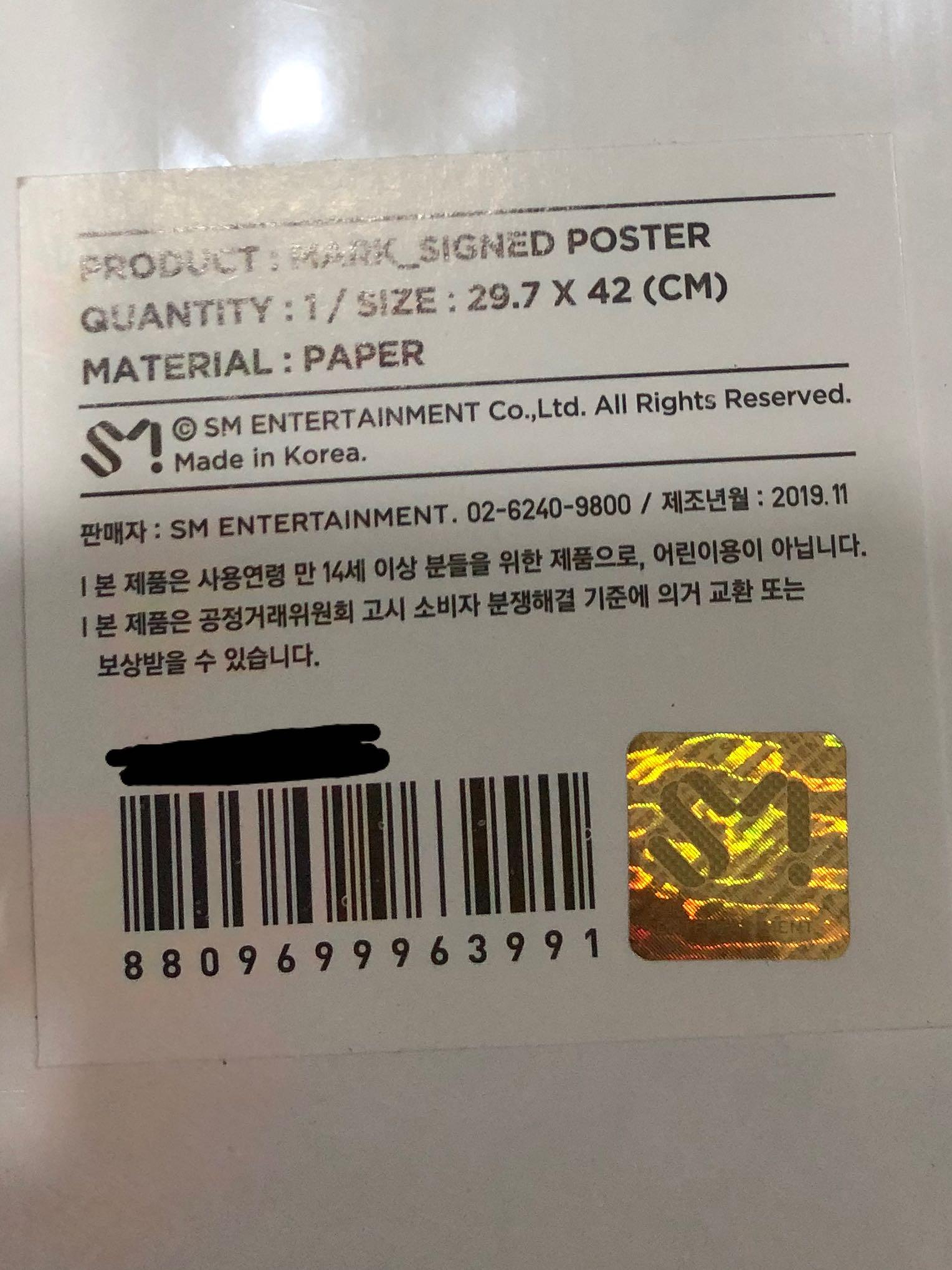NCT MARK hand sign poster, Hobbies & Toys, Memorabilia & Collectibles ...