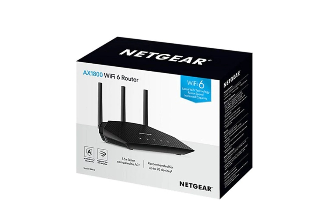 Netgear WiFi 6 Router AX1800, 電腦＆科技, 電腦周邊及配件, Wifi及上網相關產品 - Carousell
