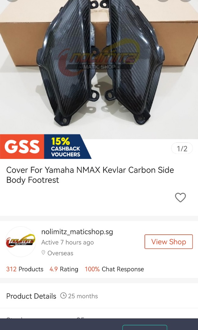 Nmax V1 side cover, Motorcycles, Motorcycle Accessories on Carousell