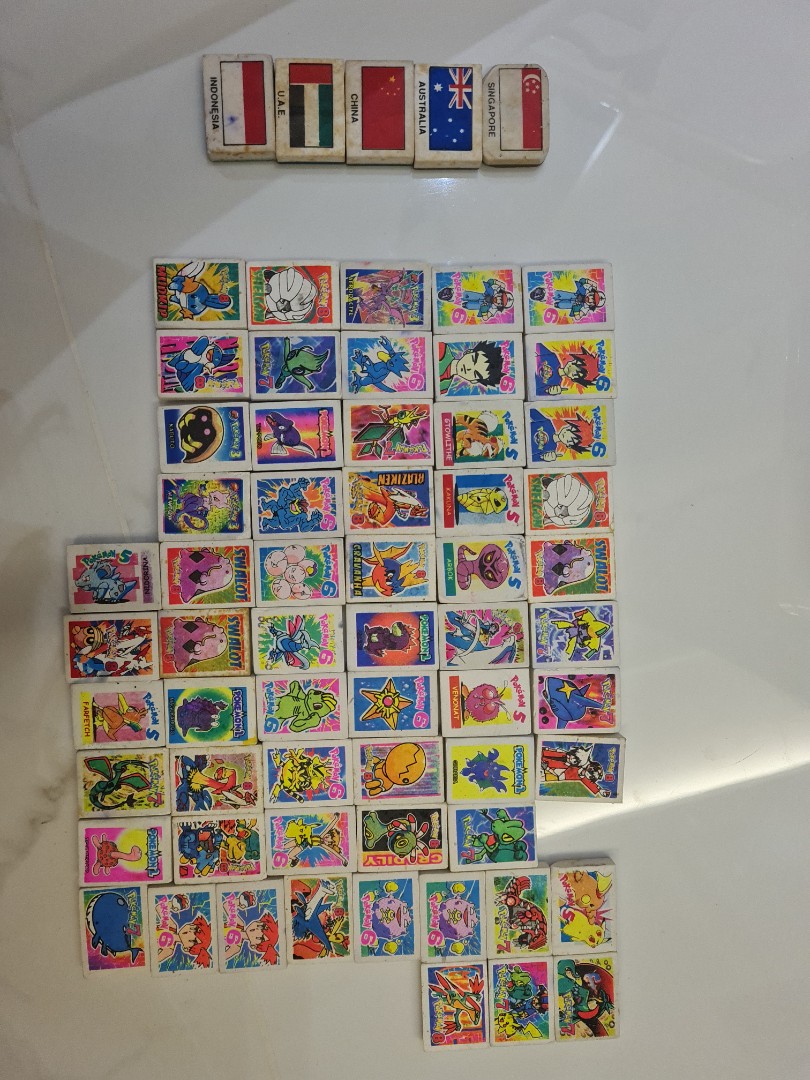 Pokemon, country flags erasers, Hobbies & Toys, Memorabilia ...