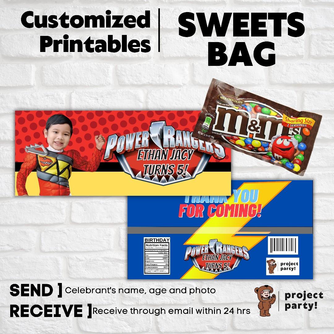 Power Ranger Bundle|Chip Bag|Water Bottle|Sweets Bag|Juice Pack|Paper ...
