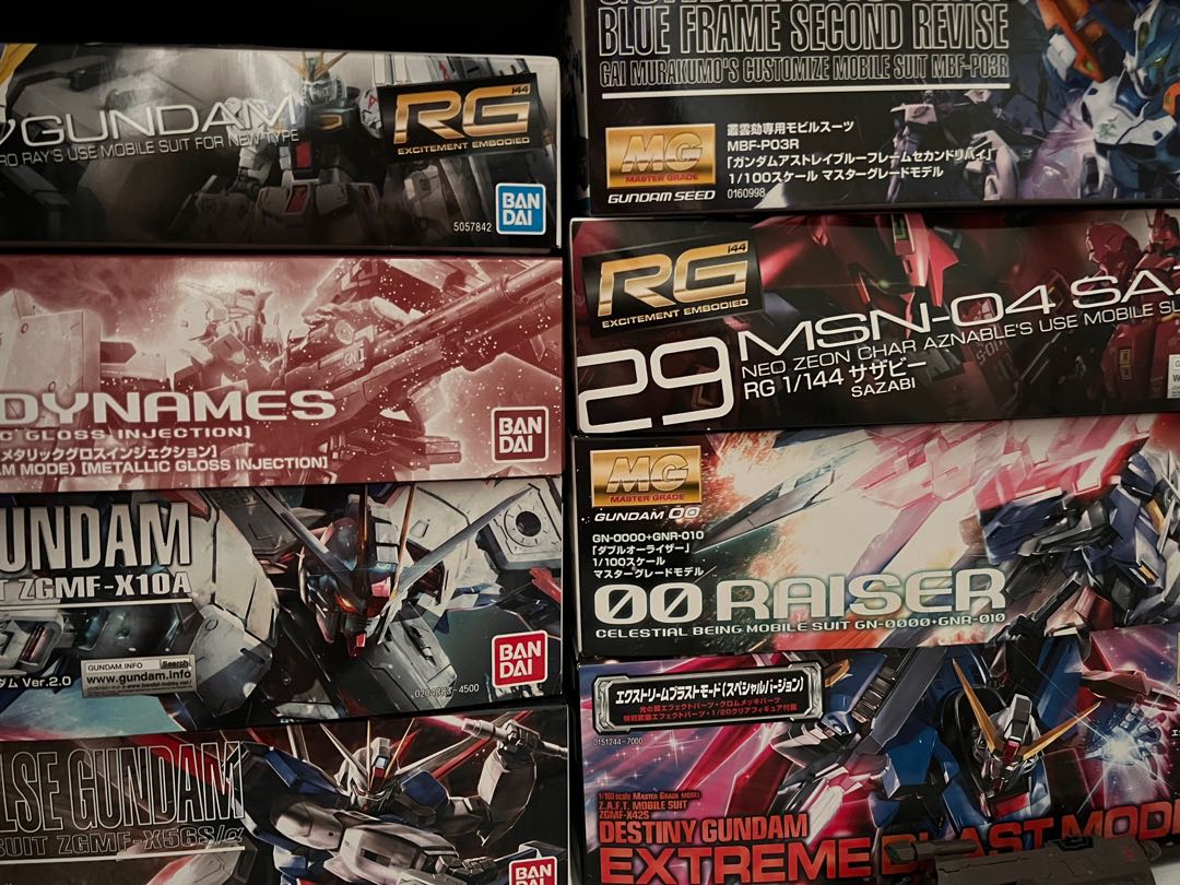Gundam RG/MG Empty Boxes, Hobbies & Toys, Toys & Games on Carousell