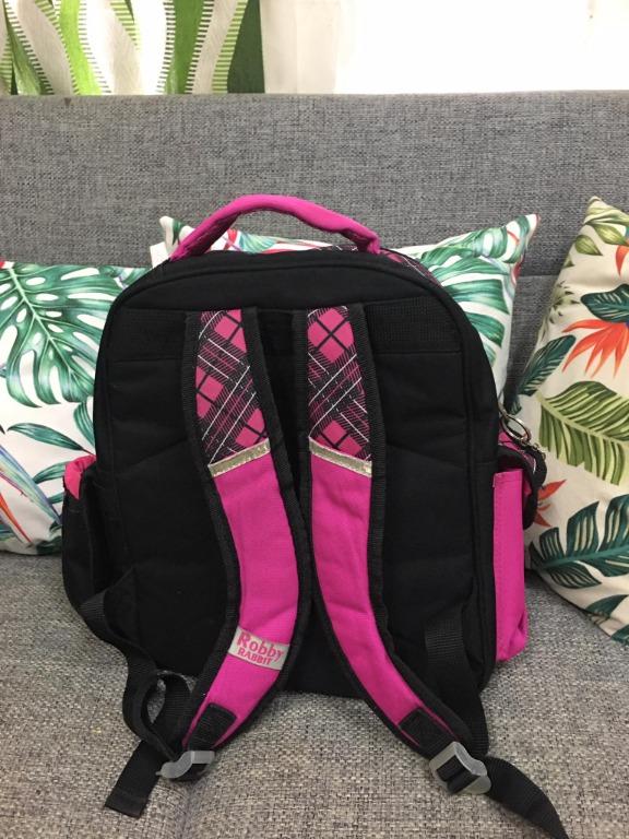 Robby Rabbit pink backpack with thermal lunch bag, Women's Fashion ...