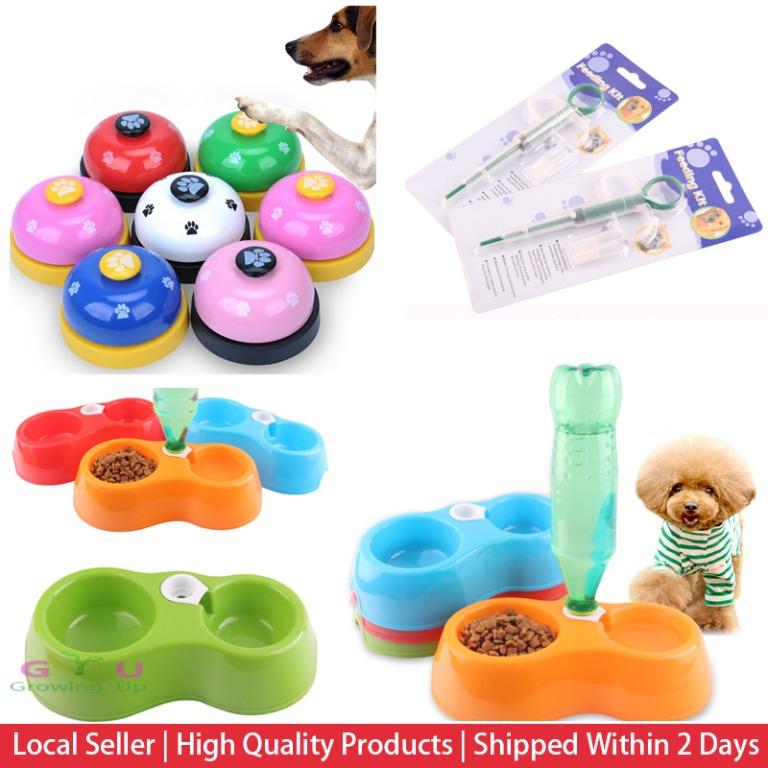 [SG stock] Pet Double Bowel Eating Food Drinking Feeding Kit Dog Cat ...