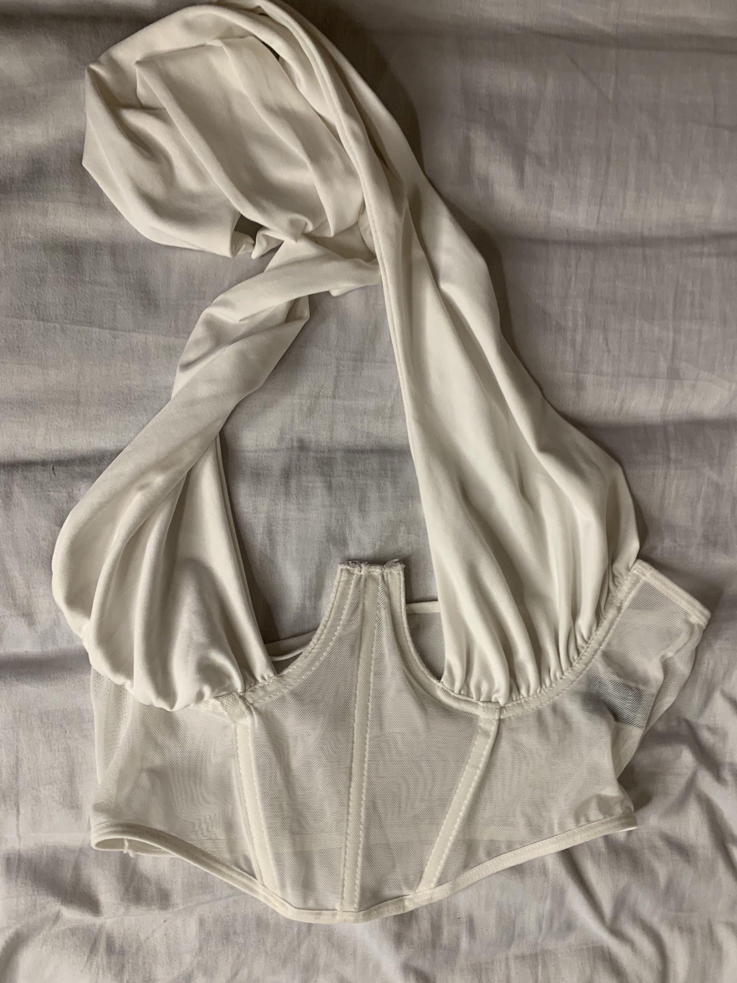 Sheer Mesh Tied Backless Top, Women's Fashion, Tops, Others Tops on ...