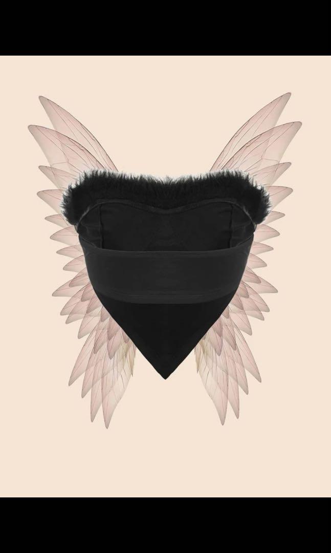 Shein Fuzzy Trim Bandana Hem Bustier Tube Top Womens Fashion Tops
