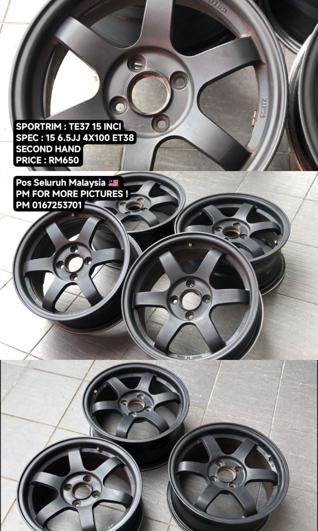 SPORTRIM TE37 15 INCI, Auto Accessories on Carousell