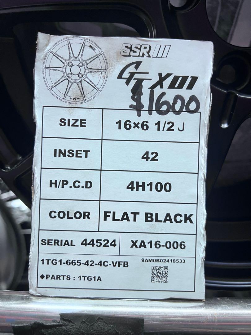 SSR RIM GTX01 ORIGINAL MADE IN JAPAN #16#17#18 inch #4x100#5x114.3, Car Accessories, Tyres ...