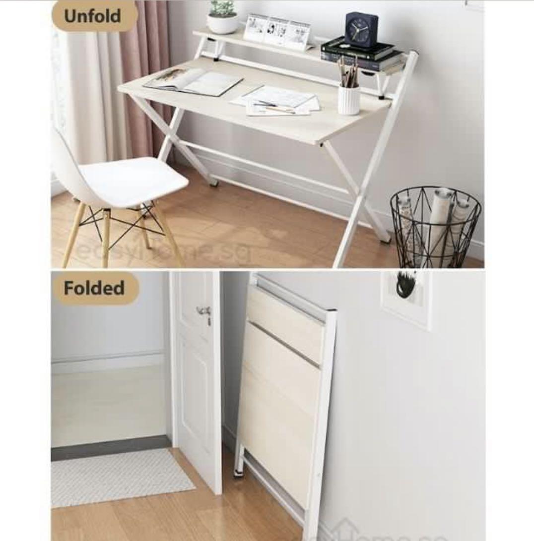 HOT 20% Price Drop: Sturdy Foldable Study Table (With shelf): 100cm x ...