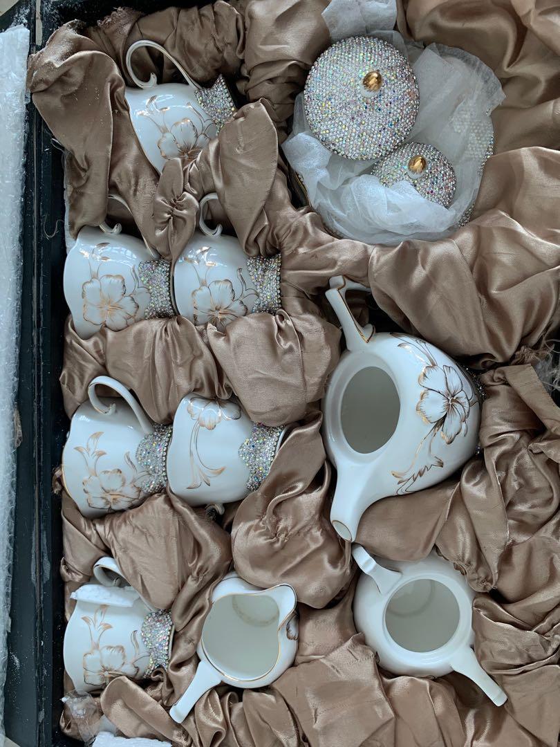 Swarovski Crystal Tea Set, Furniture & Home Living, Kitchenware ...