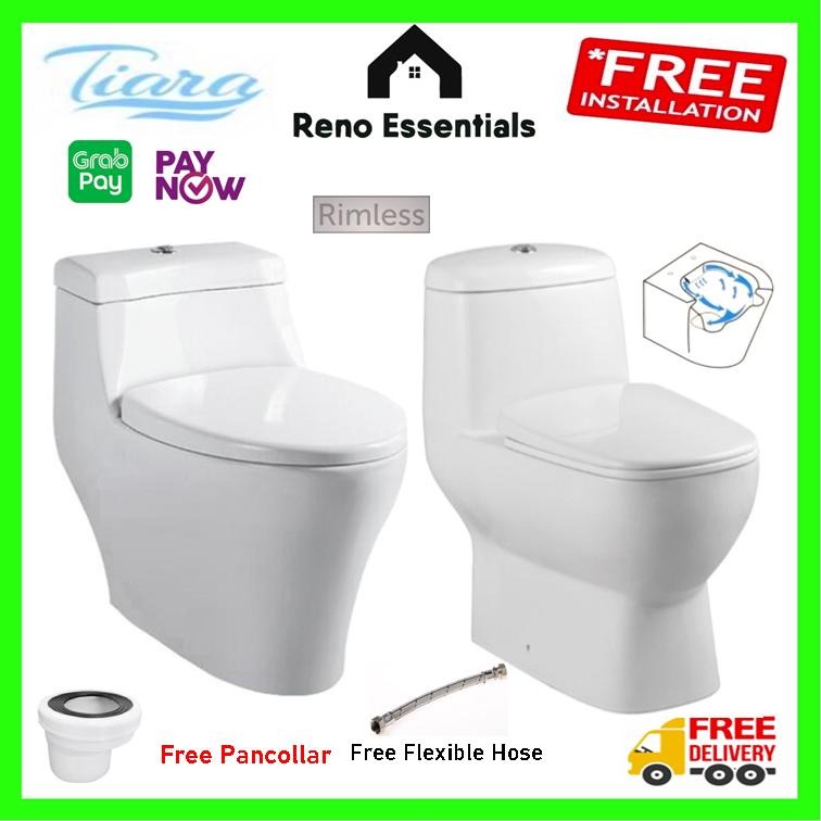 WC 520 WC 522 Tiara Toilet Bowl with installation // Tiara Rimless 3 ...