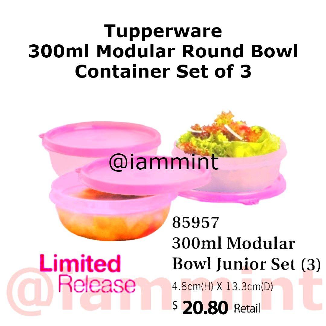 Tupperware 300 ml Modular Round Bowl Junior Container Set of 3 ...