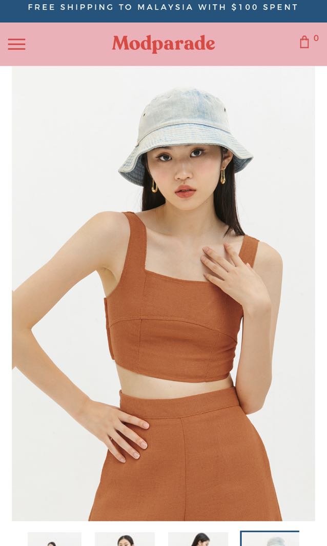 WHEATON TOP - TERRACOTTA [BY MODPARADE], Women's Fashion, Tops, Sleeveless on Carousell