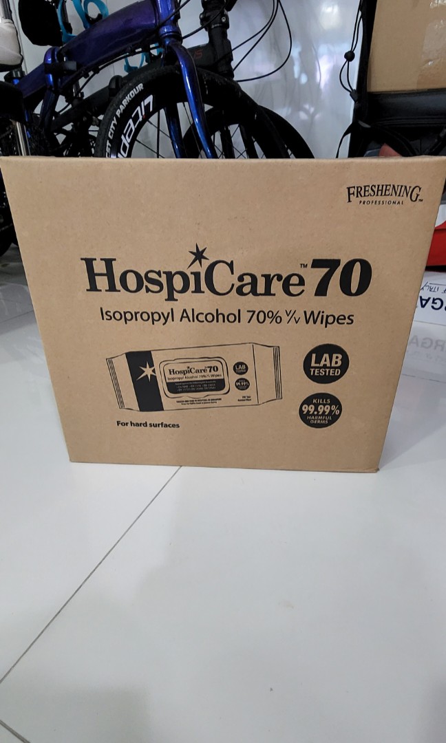 1 box Hospicare 70 isopropyl alcohol 70% wipes 100S 15 pkts, Beauty ...