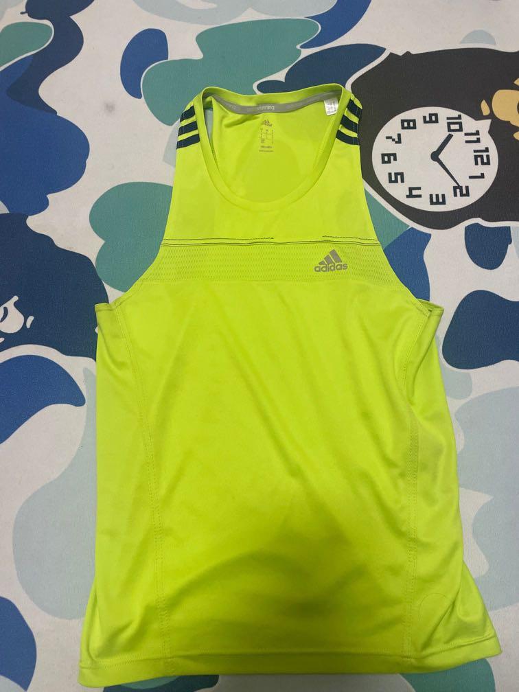 Adidas neon running singlet, Men's Fashion, Activewear on Carousell