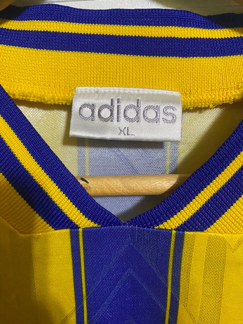 Adidas Yellow Blue Baseball Shirt, Men's Fashion, Tops & Sets, Tshirts ...
