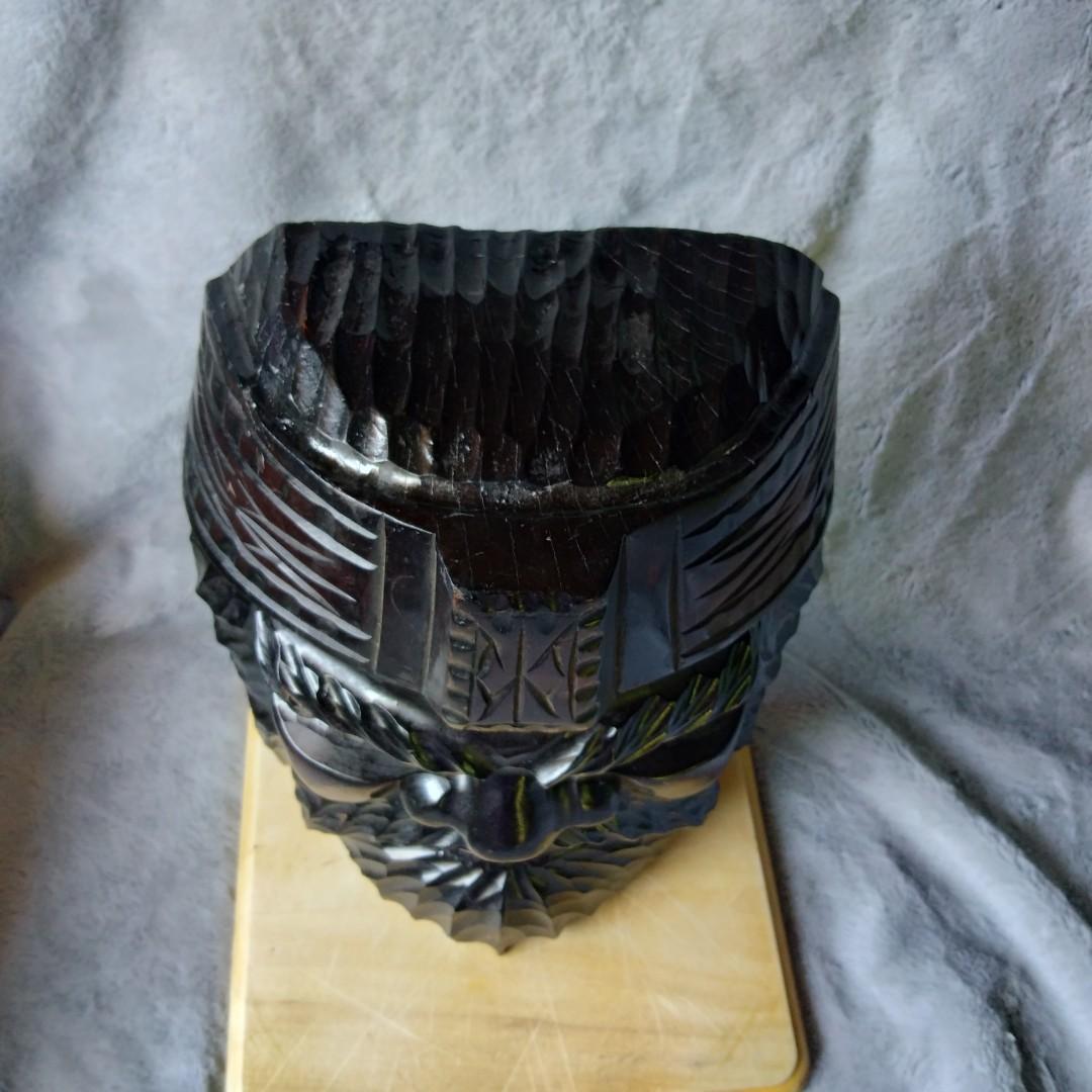 AINU (INDIGENOUS PEOPLE OF JAPAN) MASK - DECORATIVE WOOD CARVE DISPLAY ...