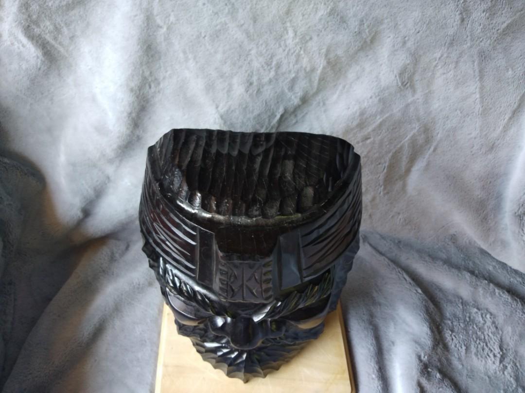 AINU (INDIGENOUS PEOPLE OF JAPAN) MASK - DECORATIVE WOOD CARVE DISPLAY ...