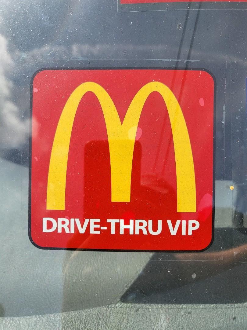 Authentic McDonald's Drive-Thru Car Sticker, Auto Accessories on Carousell