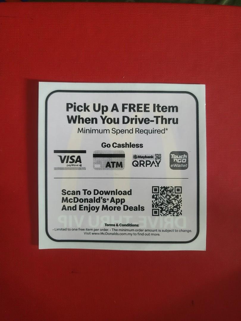 Authentic McDonald's Drive-Thru Car Sticker, Auto Accessories on Carousell
