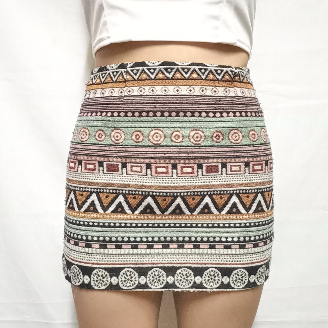 Aztec Mini Skirt / Boho / Tribal, Women's Fashion, Bottoms, Skirts on ...