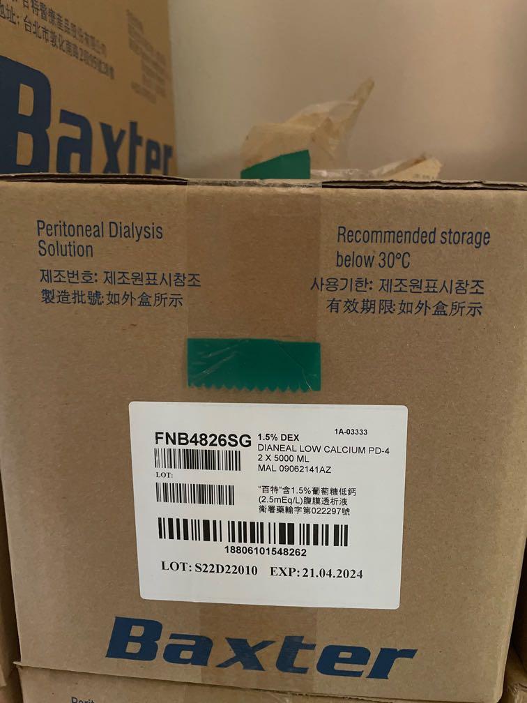 Baxter Peritoneal Dialysis solution, Health & Nutrition, Medical ...