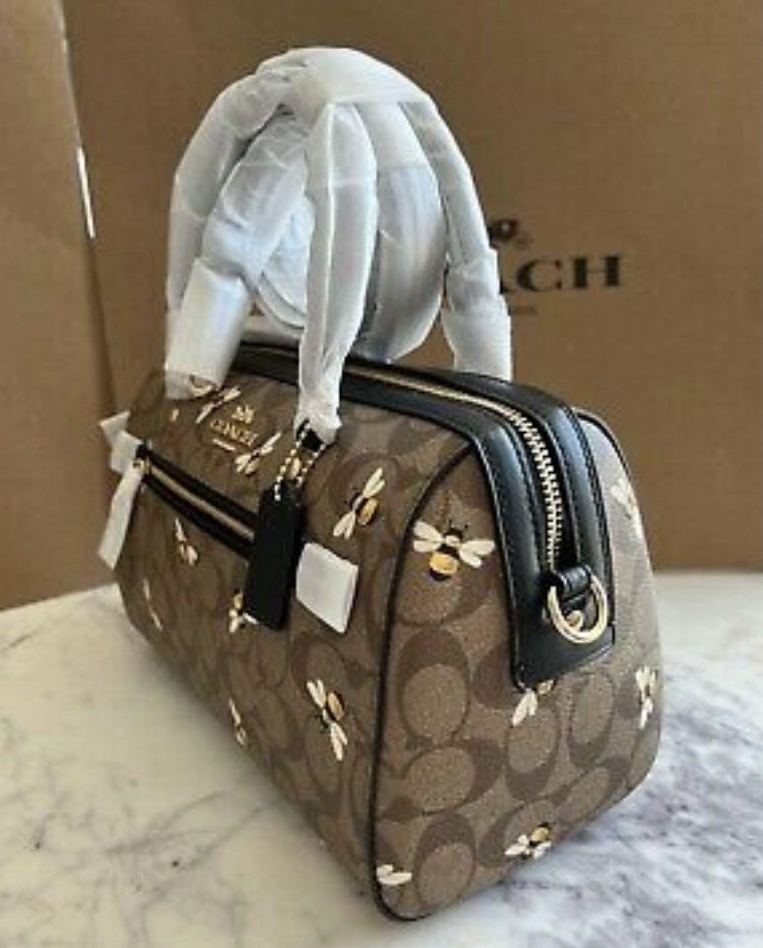 Coach Bee Print Rowan Satchel Bag, Women's Fashion, Bags & Wallets ...