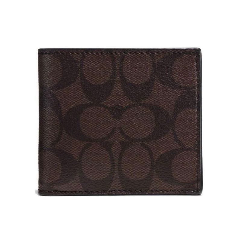 Coach F75006經典男裝深啡色銀包內帶硬幣袋 /Coin Wallet In Signature Canvas/絕對正版正貨/全新現貨 ...