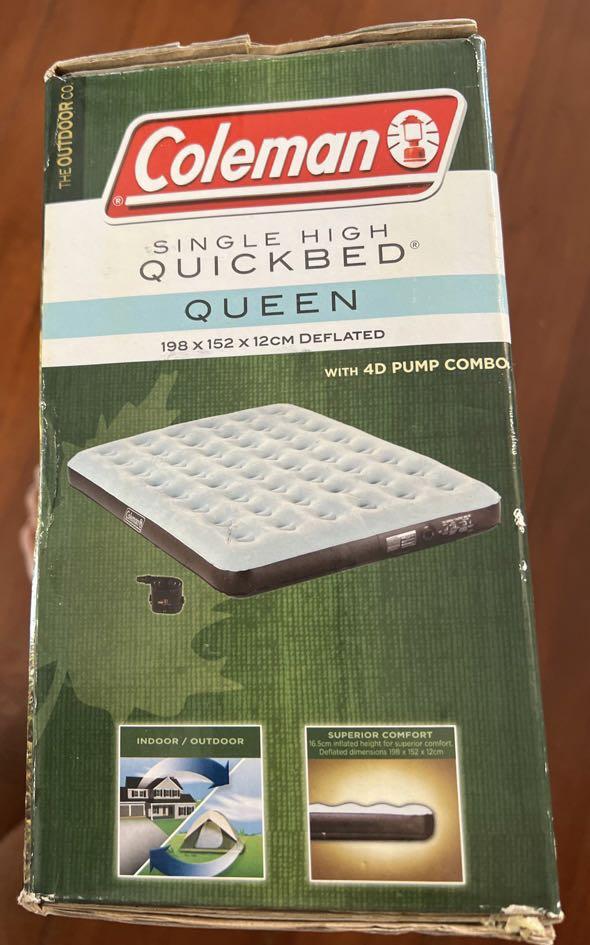 Coleman Inflatable Bed Queen BNIB, Sports Equipment, Hiking & Camping ...