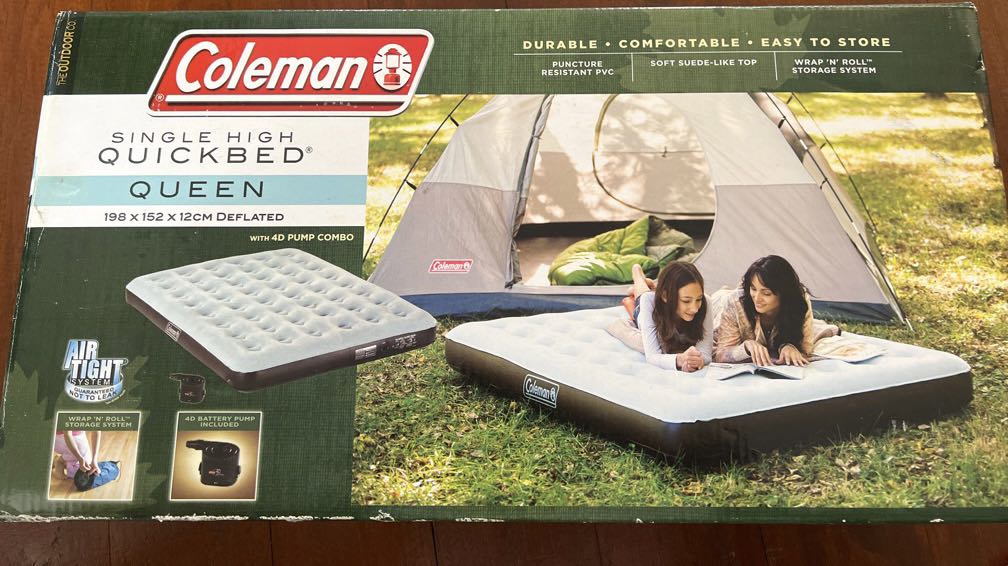 Coleman Inflatable Bed Queen BNIB, Sports Equipment, Hiking & Camping ...