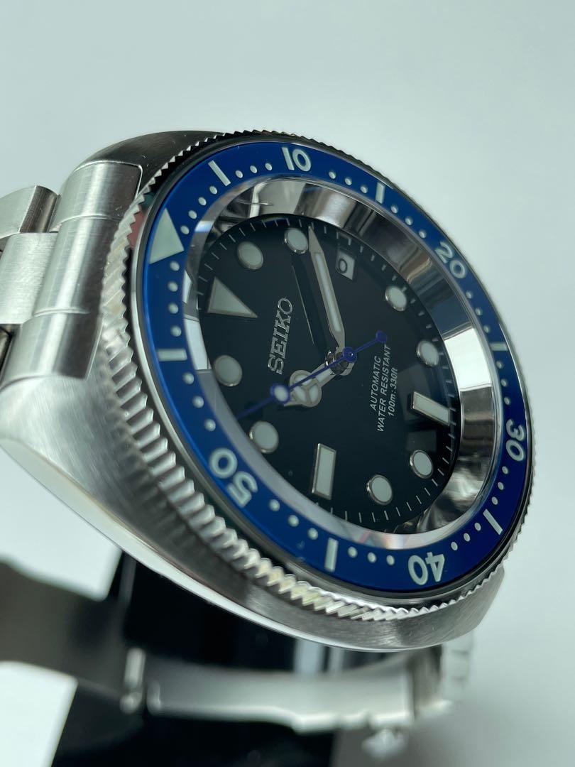 Custom Seiko Mod Blue Lume Turtle, Men's Fashion, Watches & Accessories ...