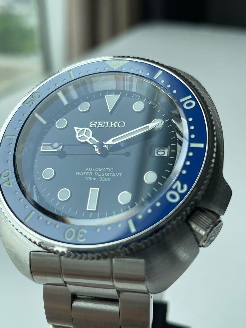 Custom Seiko Mod Blue Lume Turtle, Men's Fashion, Watches & Accessories ...