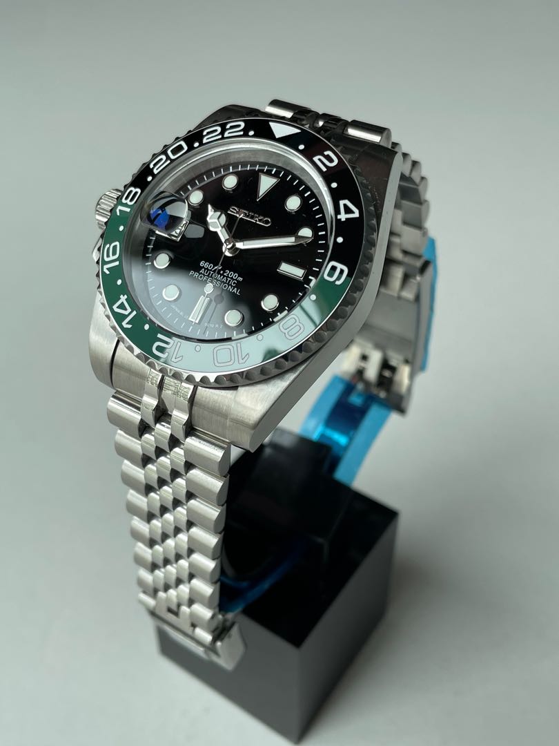 Custom Seiko Mod Lefty Sprite GMT Submariner, Men's Fashion, Watches ...