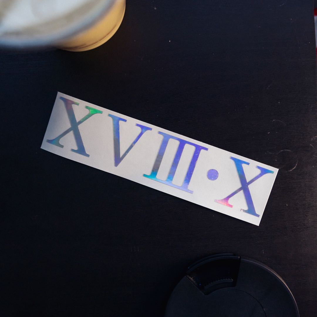 Roman Numbers Sticker | Car Decal Die-Cut Vinyl Sticker, Car ...
