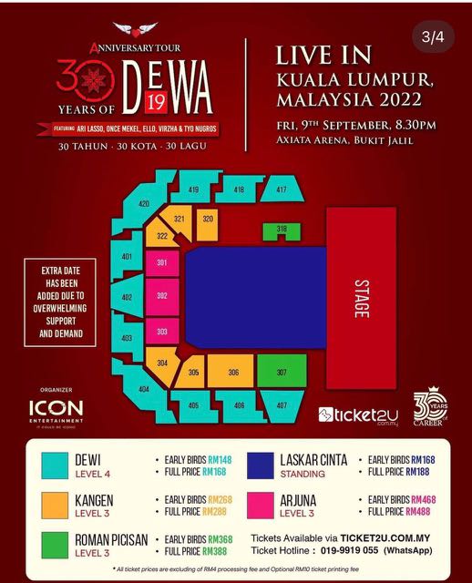 Dewa 19 Dewi Seats, Tickets & Vouchers, Event Tickets on Carousell