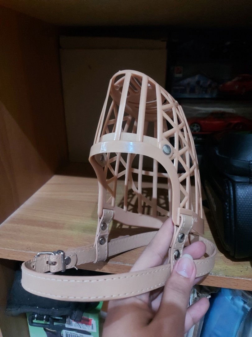 Dog plastic adjustable mouth bite guard muzzle, Pet Supplies, Health ...