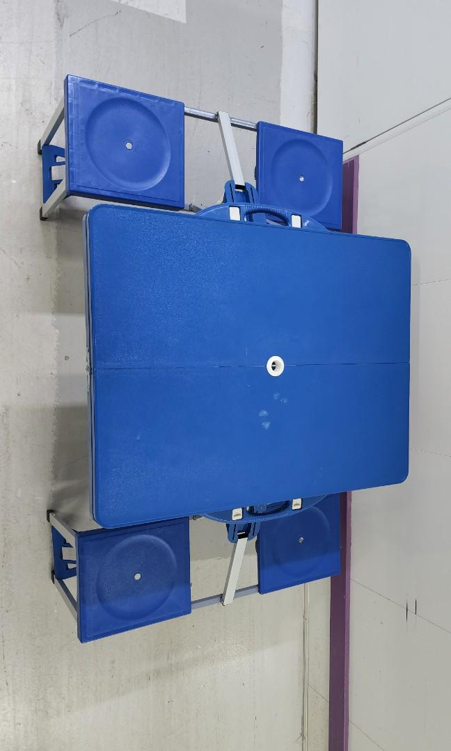 Foldable Panic Table with Seating for 4, Furniture & Home Living ...