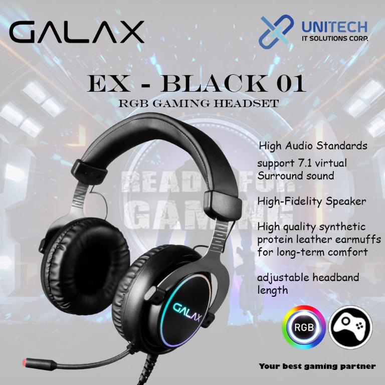 Galax EX- Black 01 RGB Gaming headset, Audio, Headphones & Headsets on ...