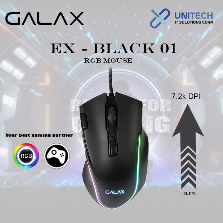 GALAX EX- BLACK 01 RGB MOUSE, Computers & Tech, Parts & Accessories ...