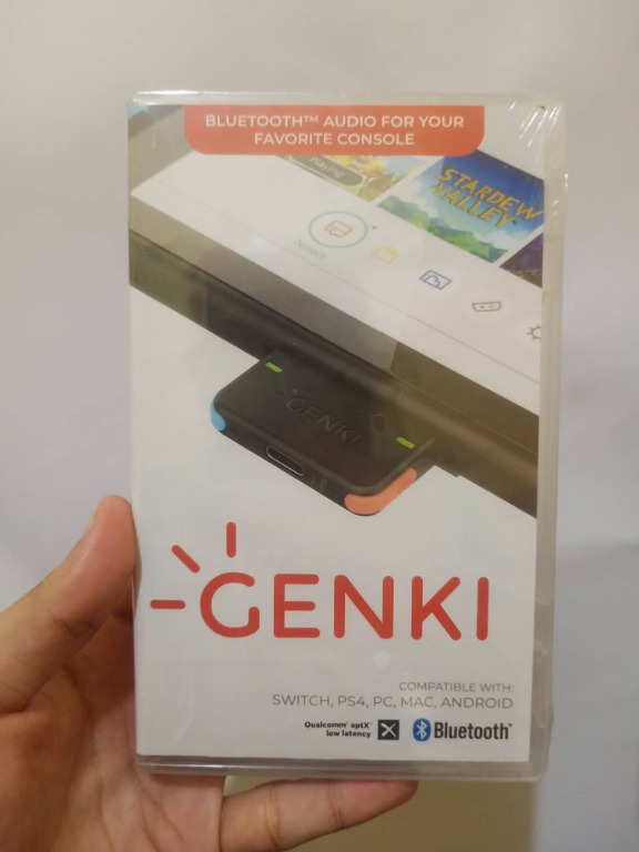 GENKI Audio Bluetooth Audio Adapter (Gray & Neon) for Switch, PS5,PS4 ...