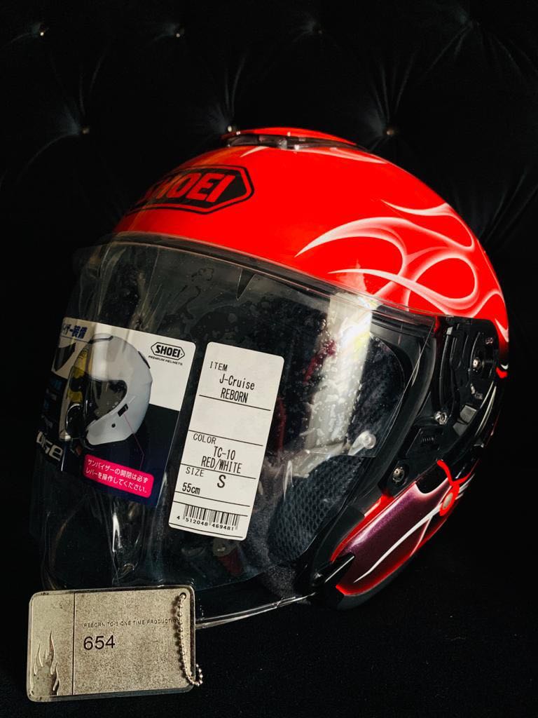 Helmet SHOEI REBORN MERAH, Auto Accessories on Carousell