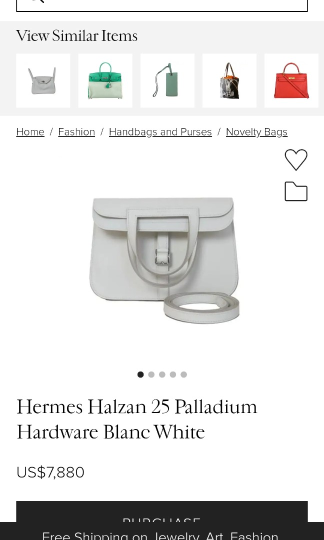 Hermes Halzan Green 25 Palladium Hardware, Luxury, Bags & Wallets on ...