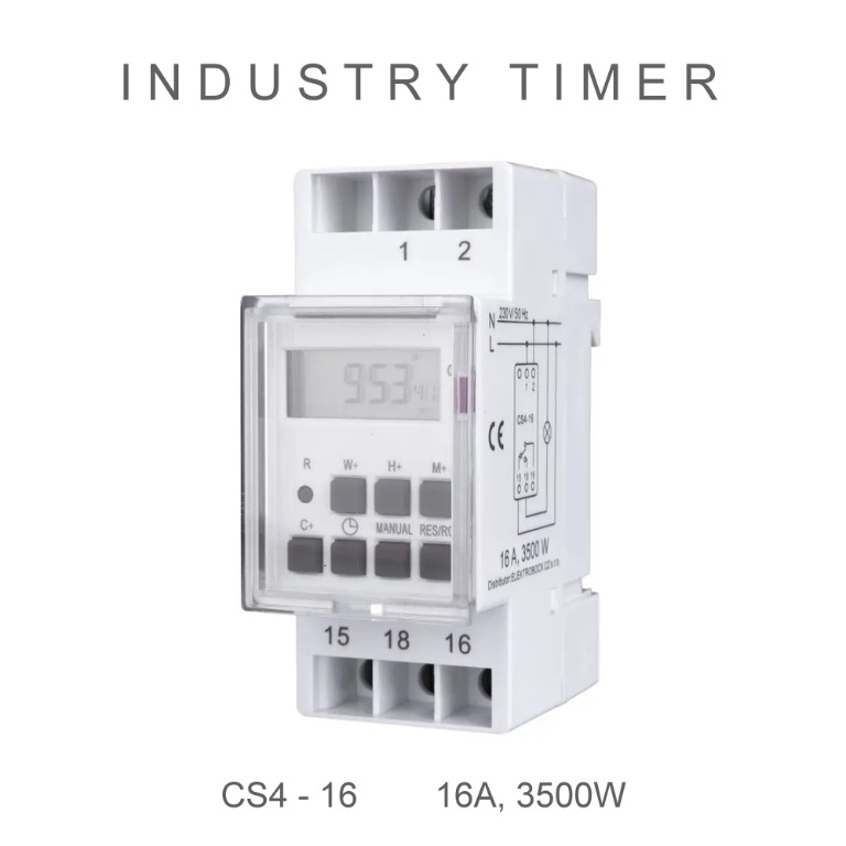 Industry Timer 16A - 3500W - 230V / Brand New / No Issue / Made in EU ...
