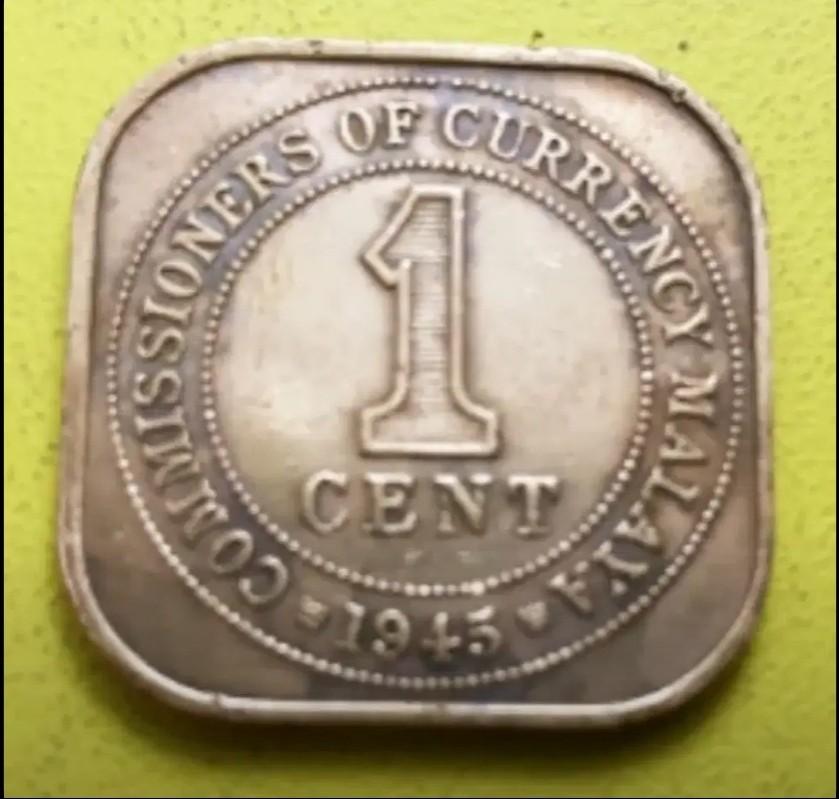 Koin uang Kuno 1 Cent King George VI 1945, Antik, Uang Lama di Carousell