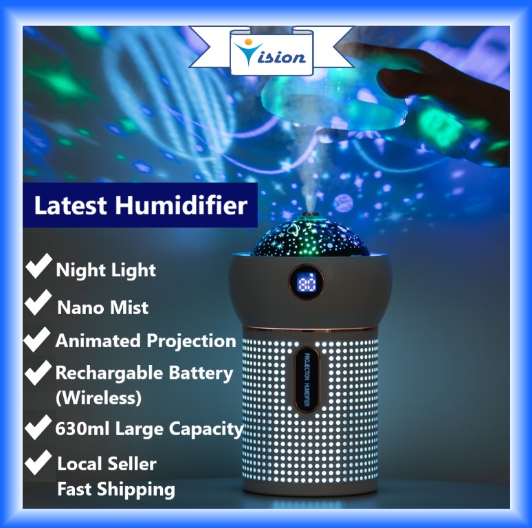 LATEST Projection Humidifier & Star Projector , 3D Night LED Light ...